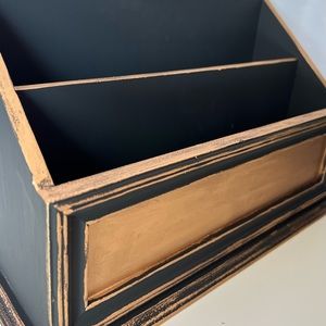 hand painted | Office | Hand Painted Metallic Gold Black Wood Letter ...